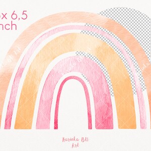 Pink Rainbow Png Watercolor Clipart Baby Shower Cute Clipart Modern ...