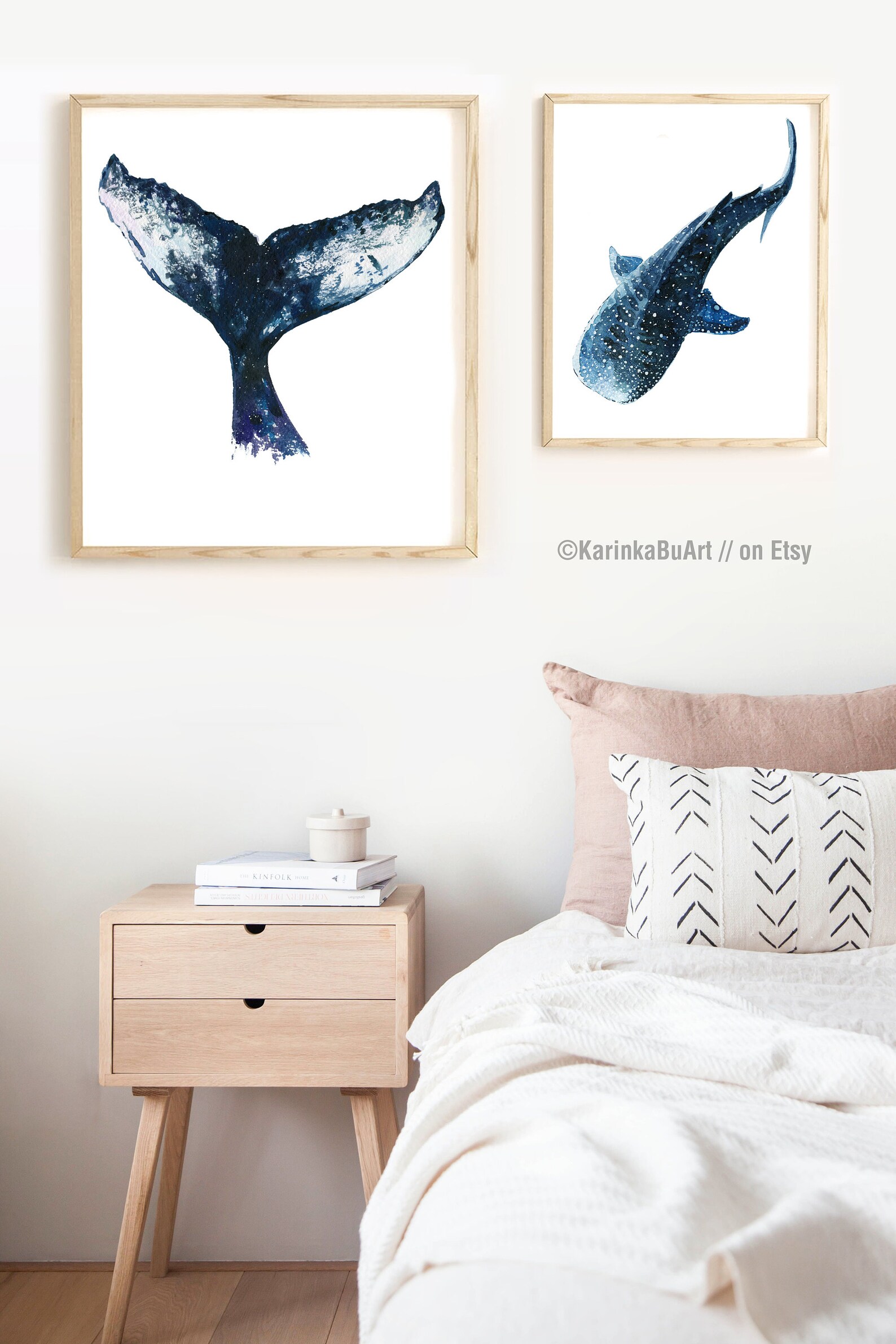 Gallery Wall Set Whale Print Whale Shark Print Whale Art Whale Tail ...