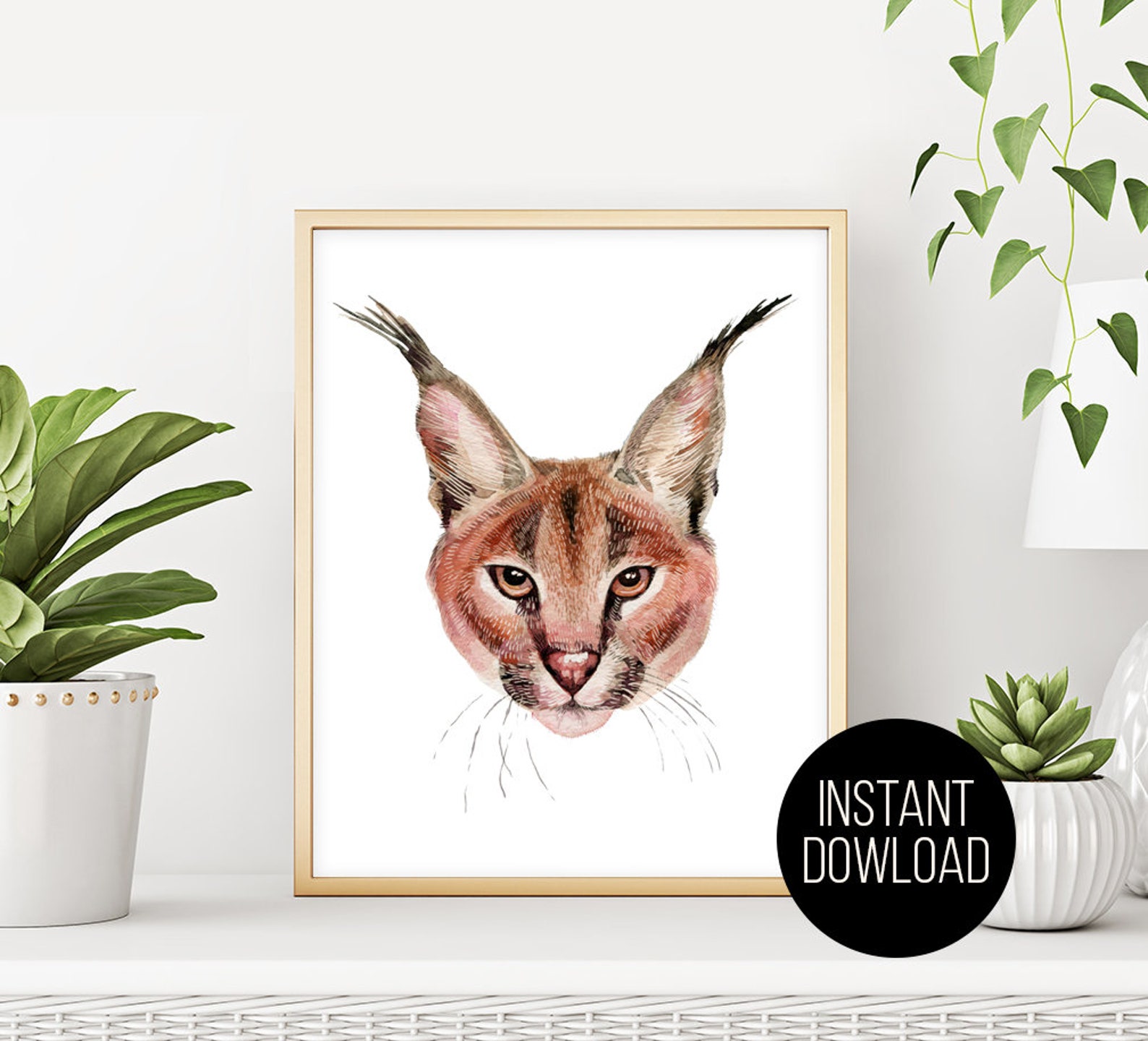 Caracal Print Power Animal Big Cat Lover Gift Cougar Print - Etsy