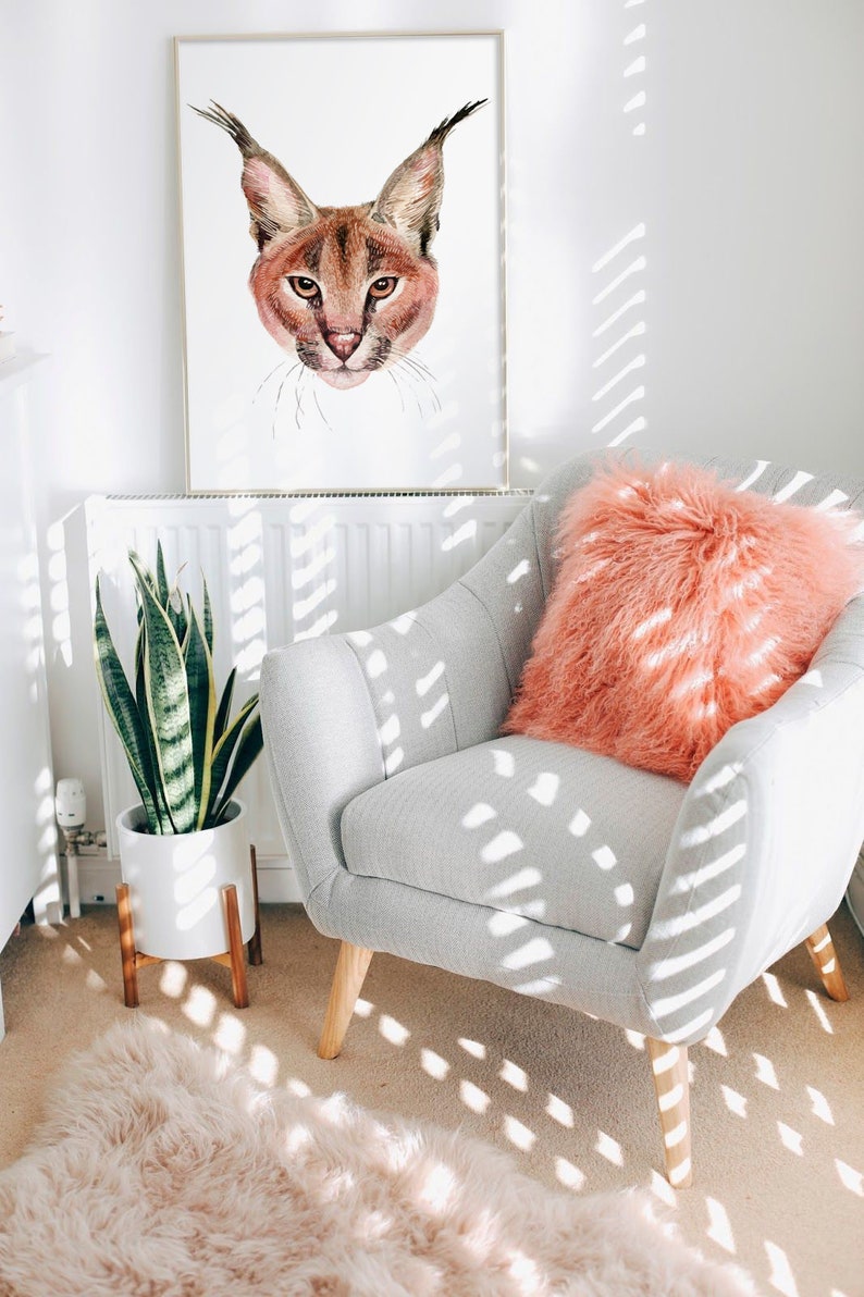 Caracal Print Power Animal Big Cat Lover Gift Cougar Print - Etsy