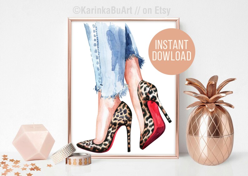 Fashion Sketch Red Shoes Art Print Shoes Illustration Shoes - Etsy