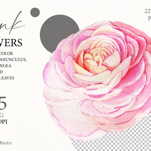 Floral Elements Boho Clipart Pink Flower Svg Spring Flowers Individual ...