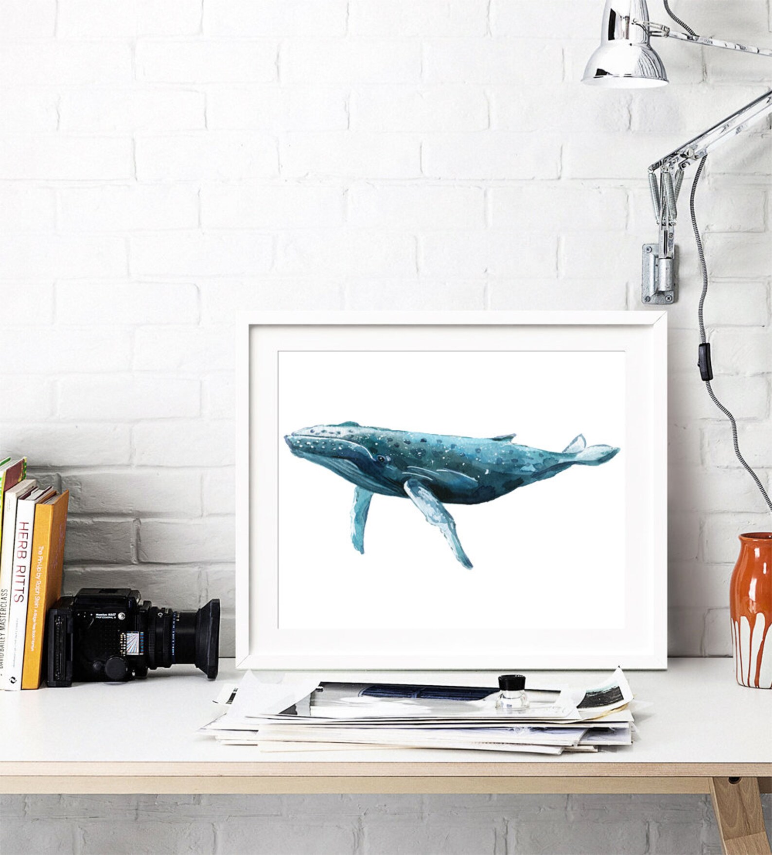 Whale Print Watercolor Whale Poster Wall Decor Whale Art Whale | Etsy