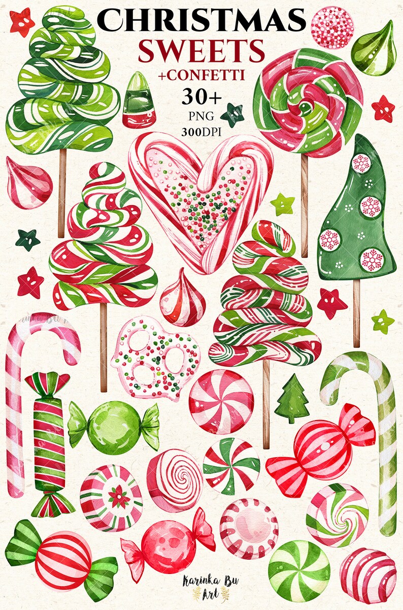 Christmas Lollipop Clipart. Christmas Decor. Christmas Png. Candy Cane ...