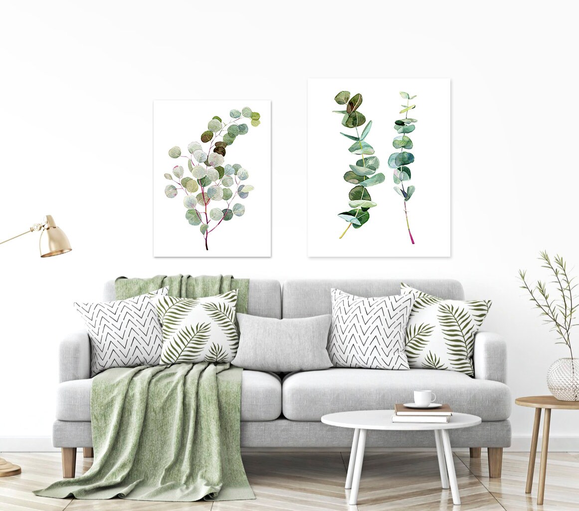 2 Eucalyptus set printable wall art Eucalyptus bouquet | Etsy