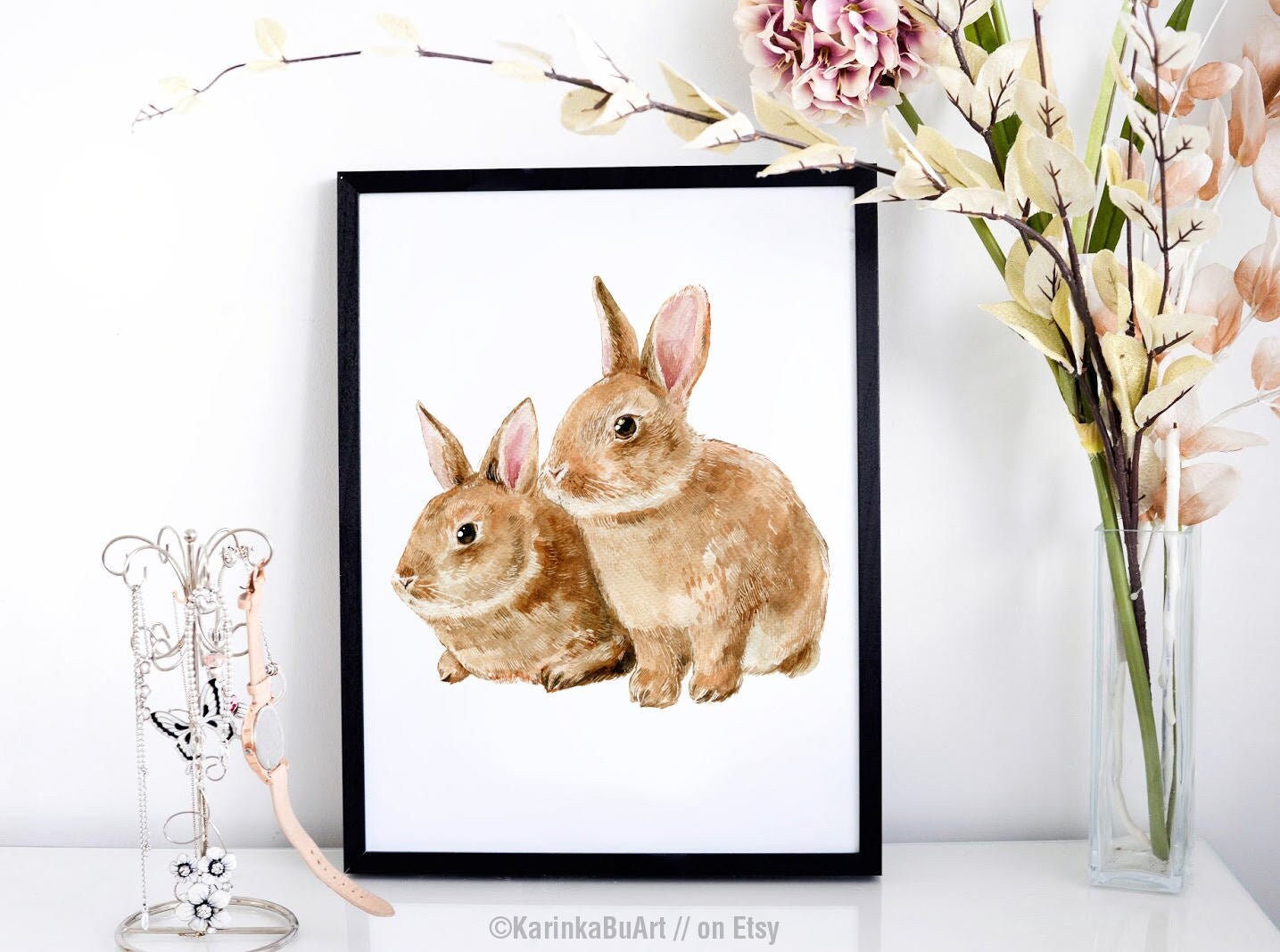 Bunny Rabbit Printable Watercolor Decor Idea Bunny Decor for | Etsy