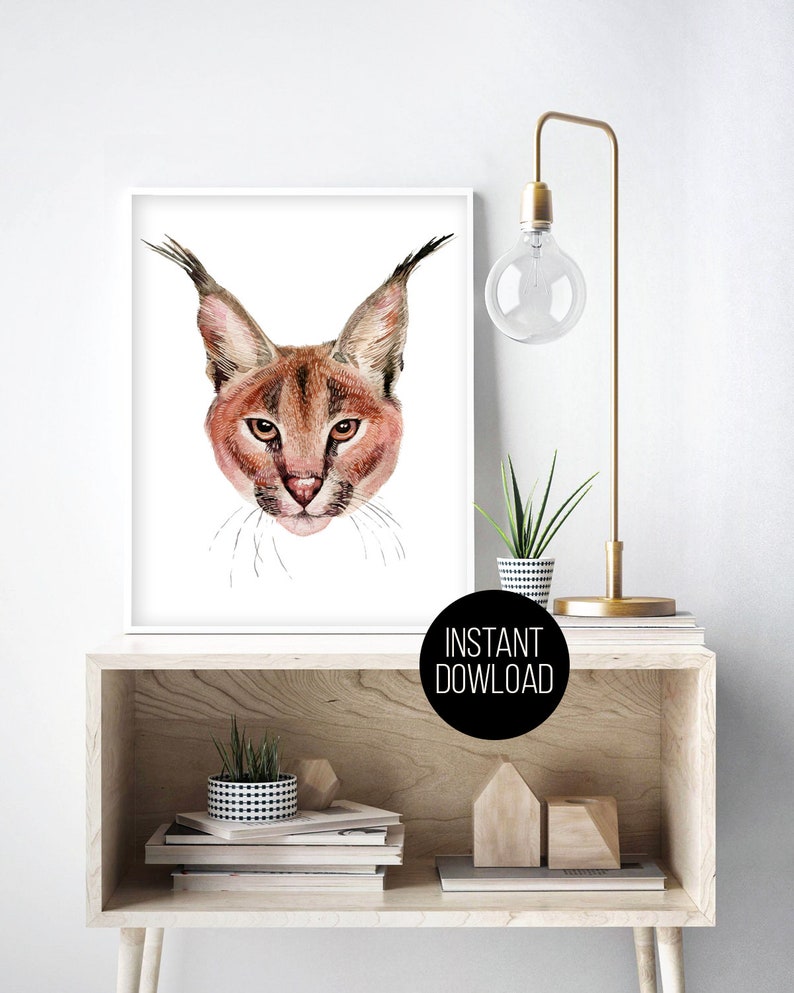 Caracal Print Power Animal Big Cat Lover Gift Cougar Print - Etsy