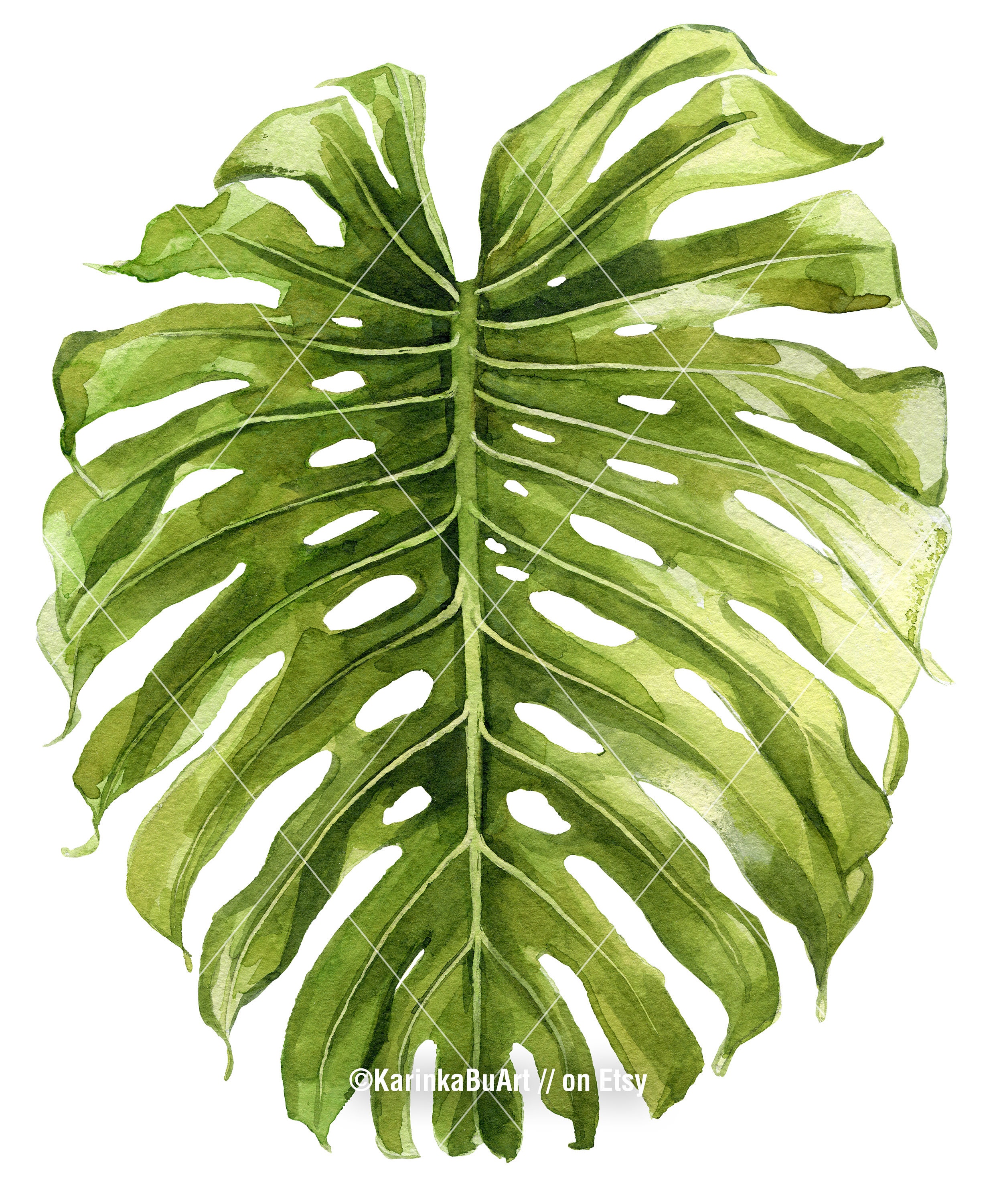 Monstera Wall Art Watercolor Painting Monstera Print Tropical | Etsy