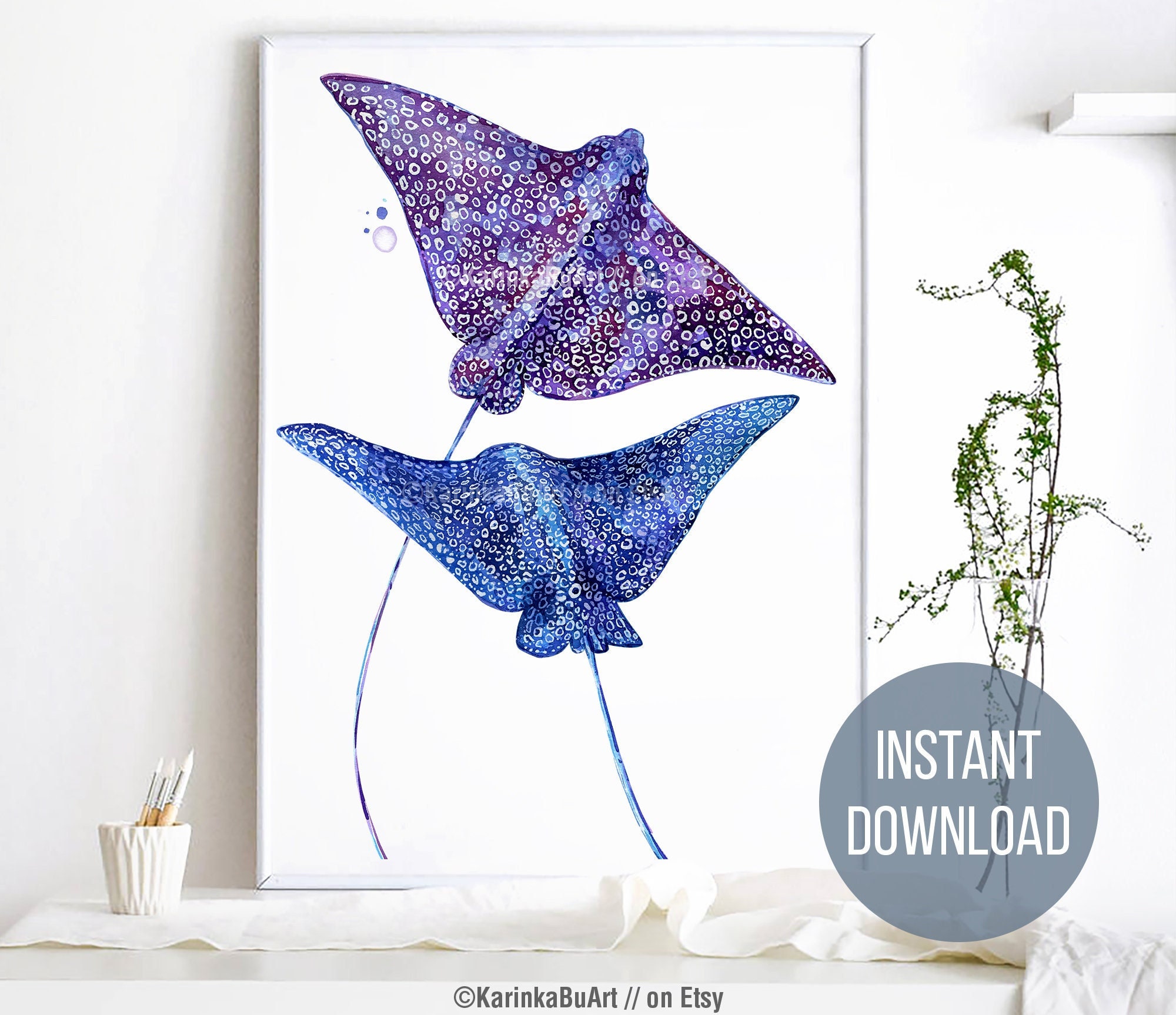 Spotted Eagle Ray Painting