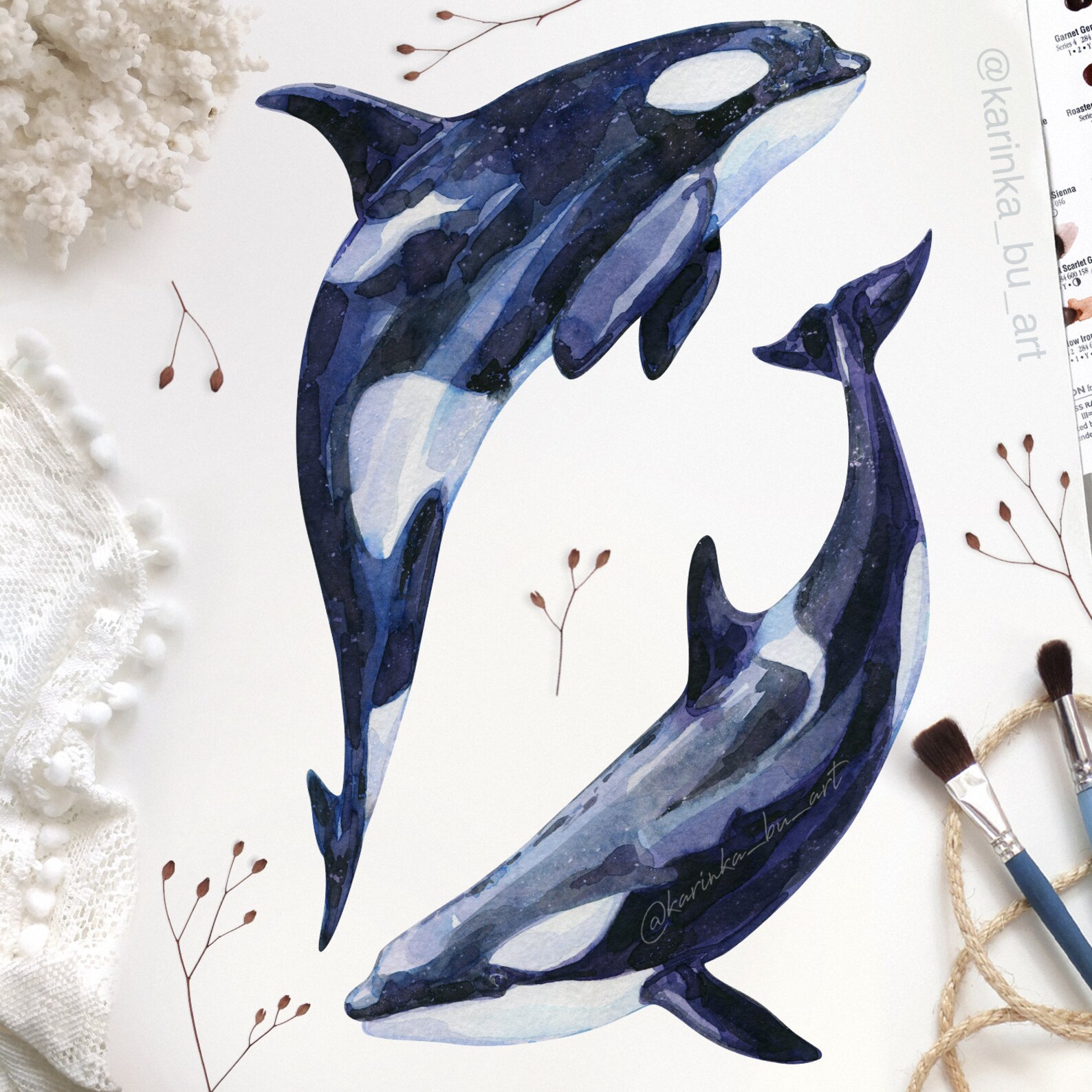 Orca Painting Killer Whale Print Watercolor Print Poster Sea - Etsy