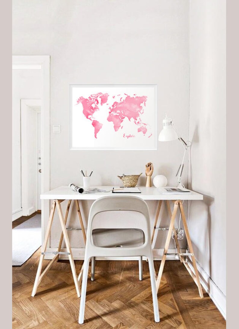 World Map Wall Art World Map Poster World Map Wall Decal - Etsy