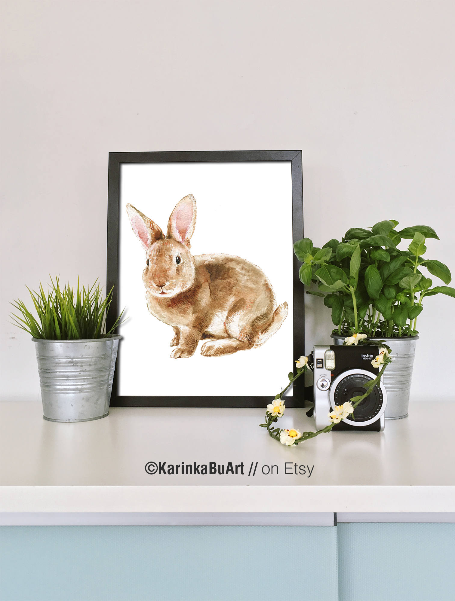 Easter Bunny Nursery Art Poster Wall Decor Bedroom Wall Art | Etsy