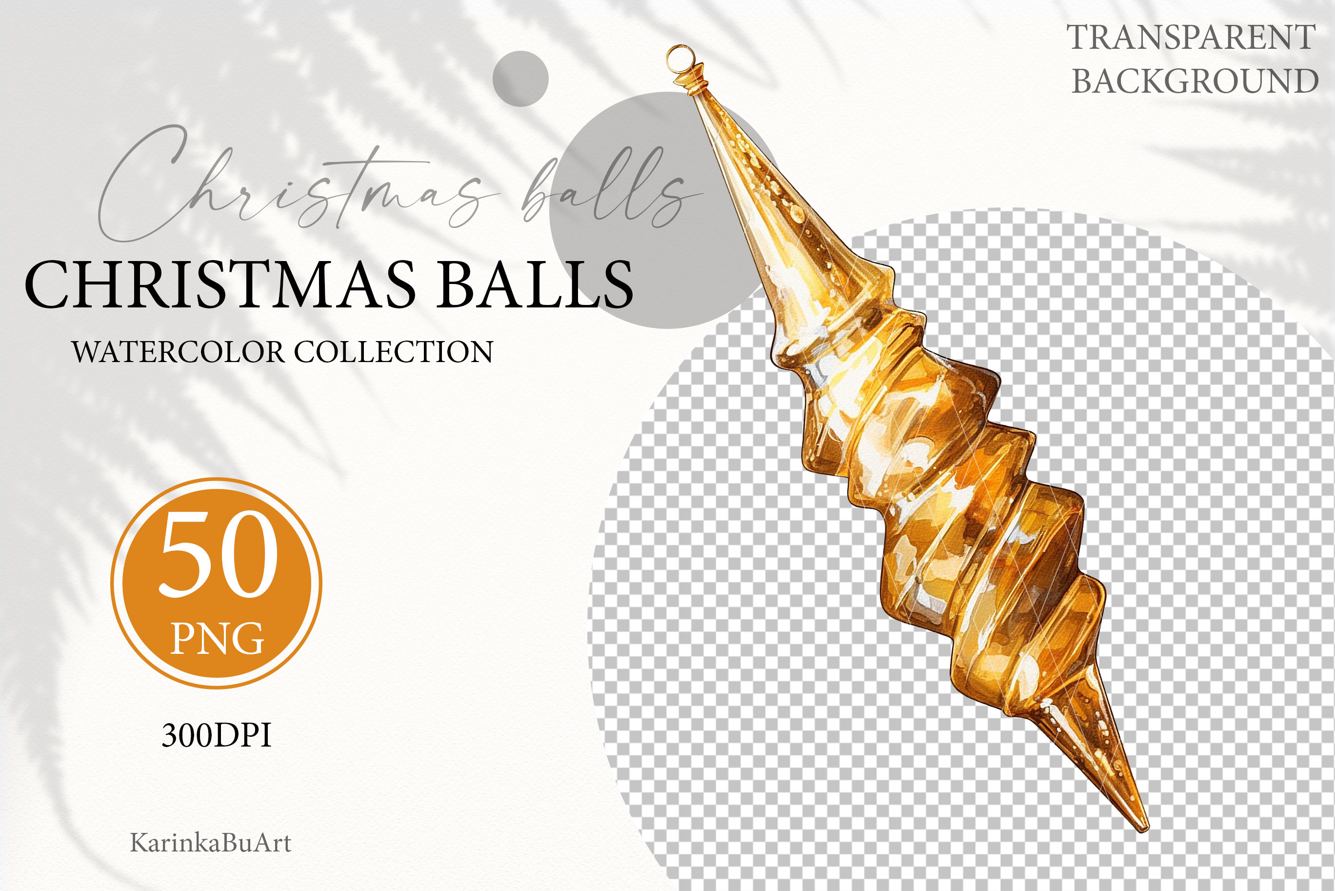 Gold Christmas Ornaments Clipart Bundle, Christmas Balls PNG, Ornaments ...