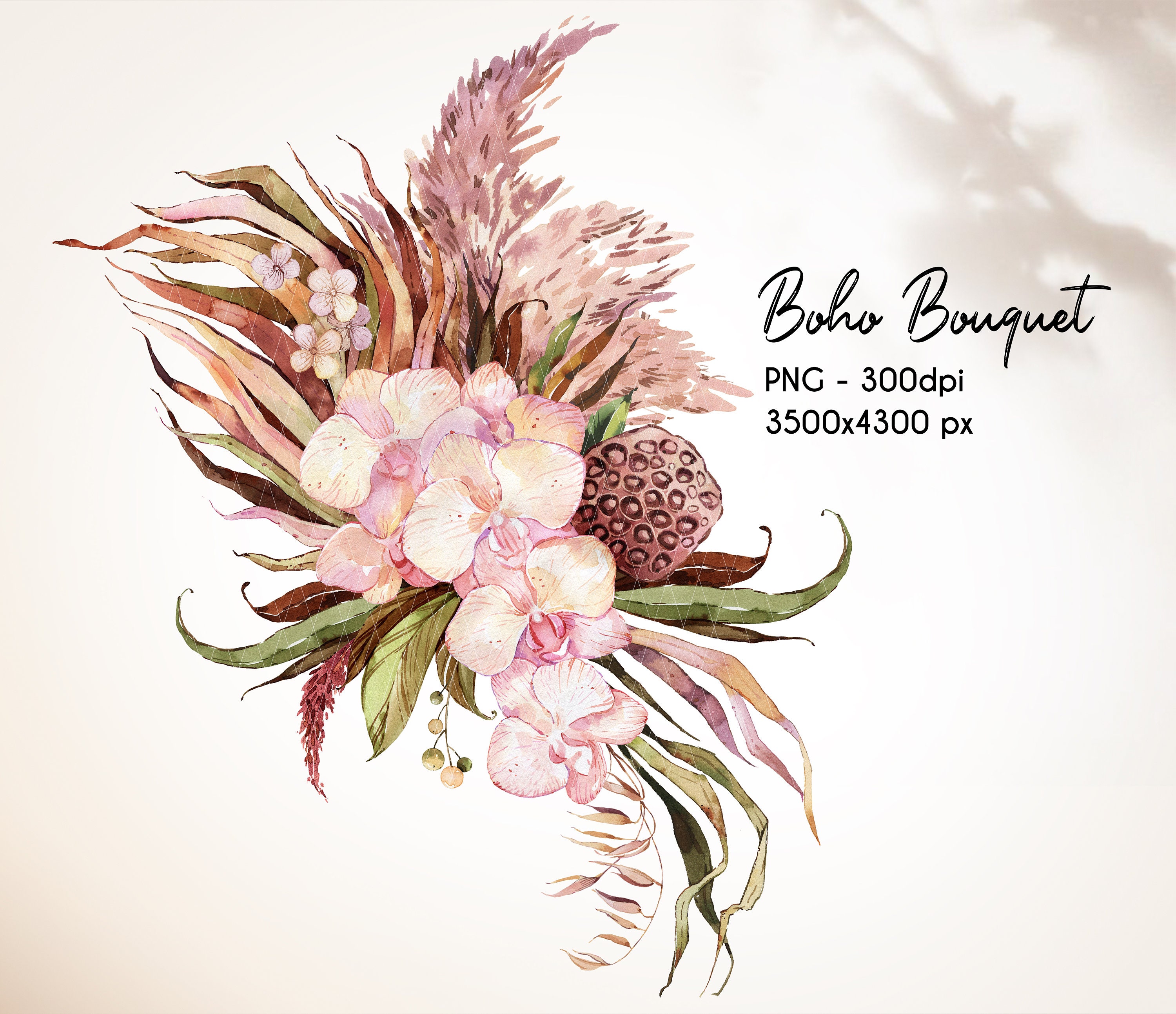 Boho Clipart Floral Elements Purple Flower Svg Wedding Invitation ...