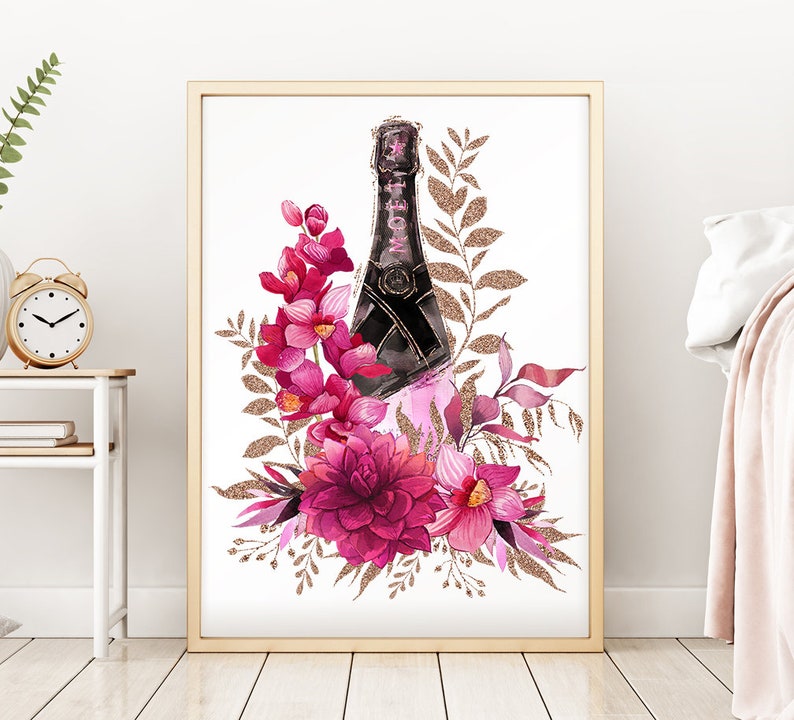 Alcohol Poster. Moet Chandon Champagne Poster Champagne Bottle | Etsy