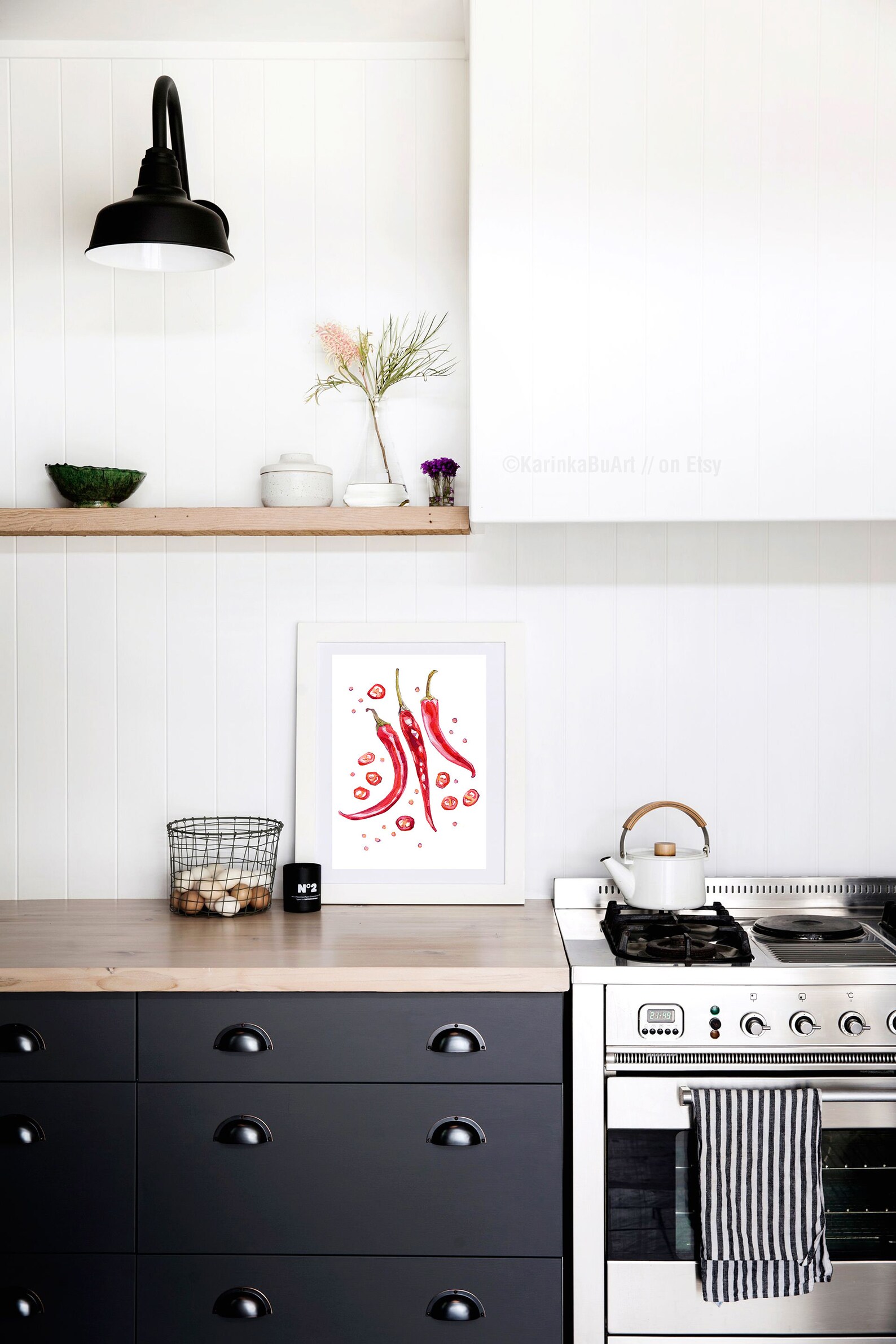 Poster Kitchen Print Printable Wall Art Watercolor Print | Etsy