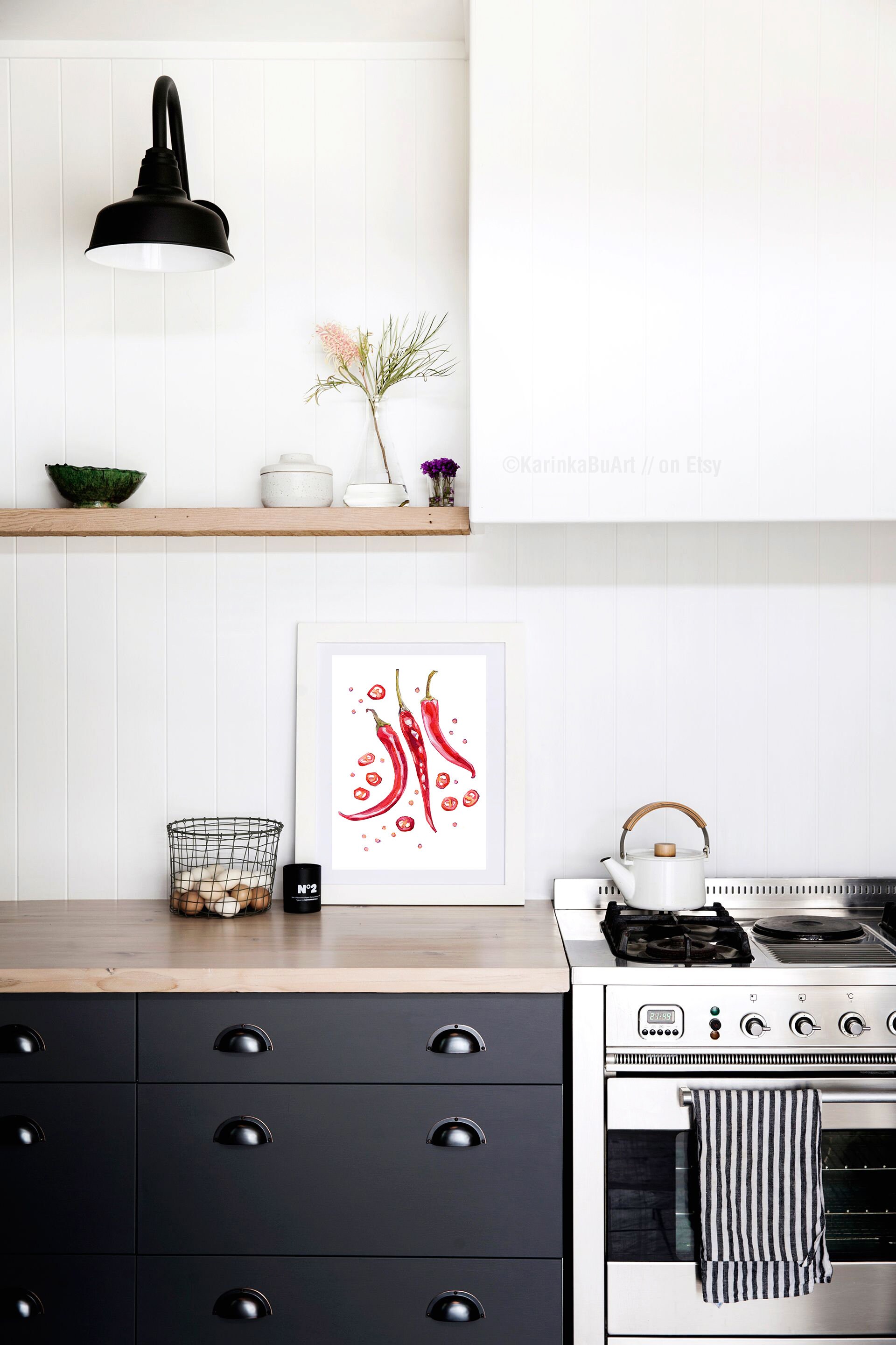 Poster Kitchen Print Printable Wall Art Watercolor Print | Etsy