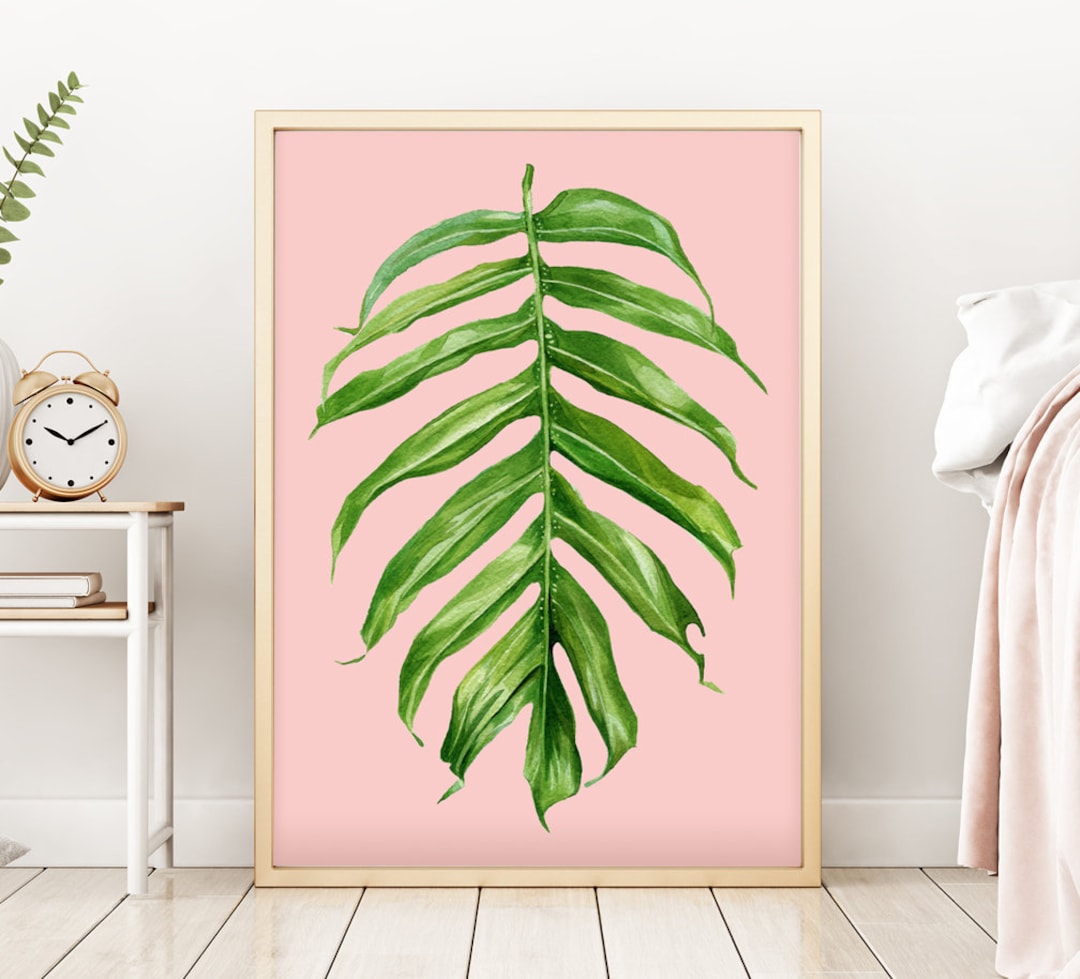 Watercolor Palm Leaf Print, Palm Leaves Print, Wall Print Art Print ...