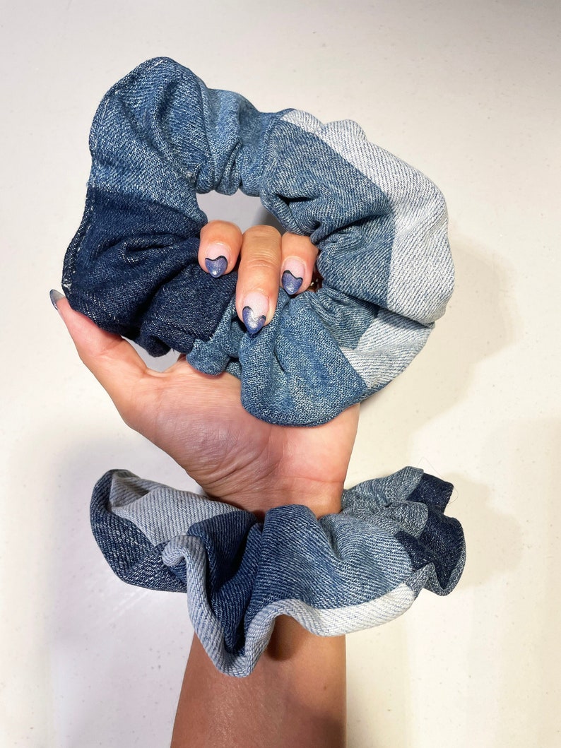 Denim Scrunchies Patchwork Denim - Etsy