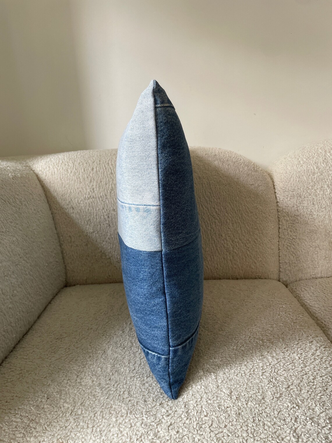 Denim Pillow Cover Recycled Denim Patchwork Denim - Etsy