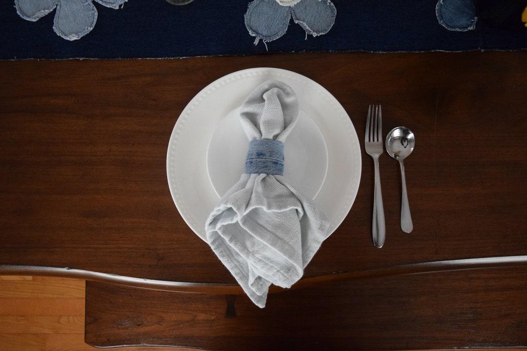 Napkin Rings, Denim Napkin Rings, Upcycled Denim (set of 2) - Etsy