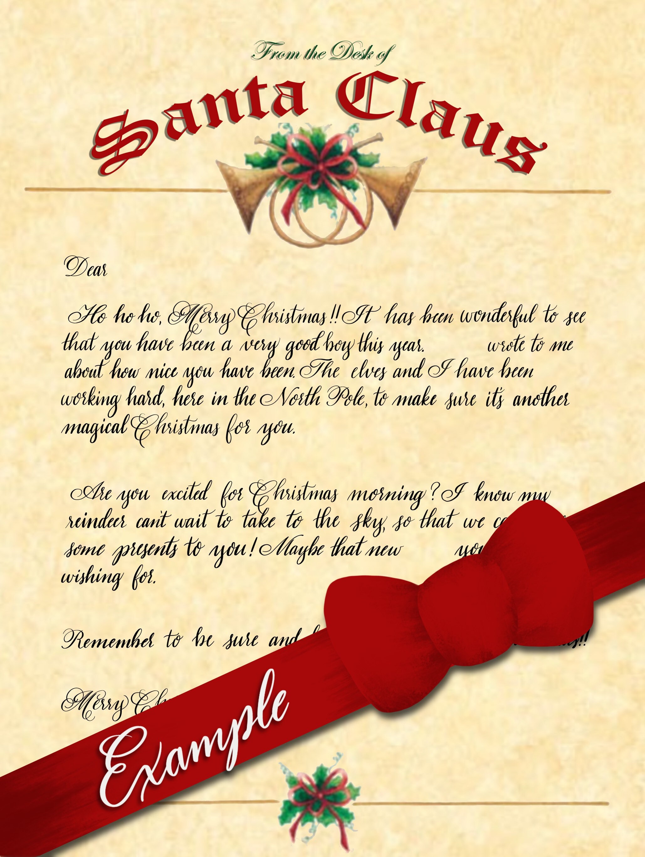 Letter From Santa Personalized With Christmas Wish Ticket, in ...