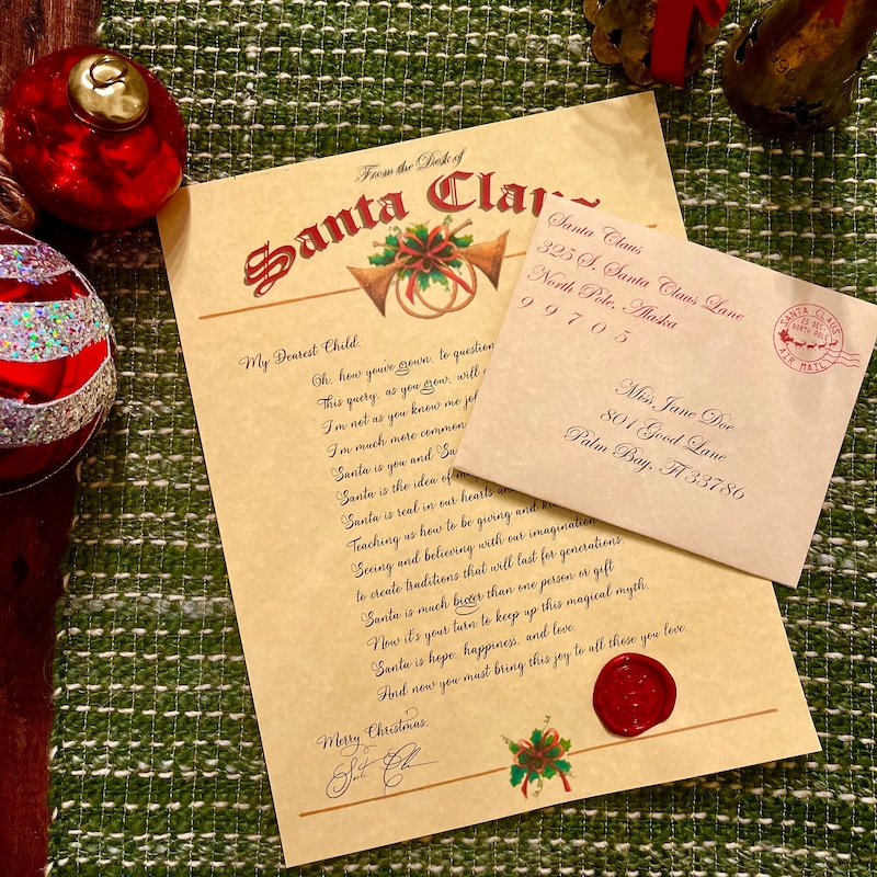 Letter Explaining Santa is Not Real - Etsy