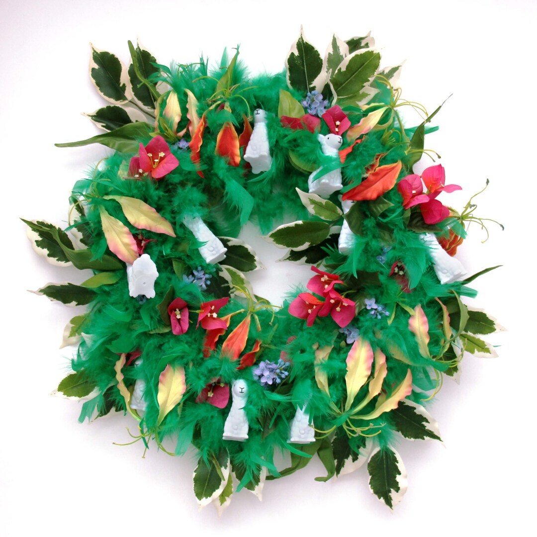 Wreath lamas Paradise, Wreath, Door Wreath, Decoration, Llama, Tropical ...