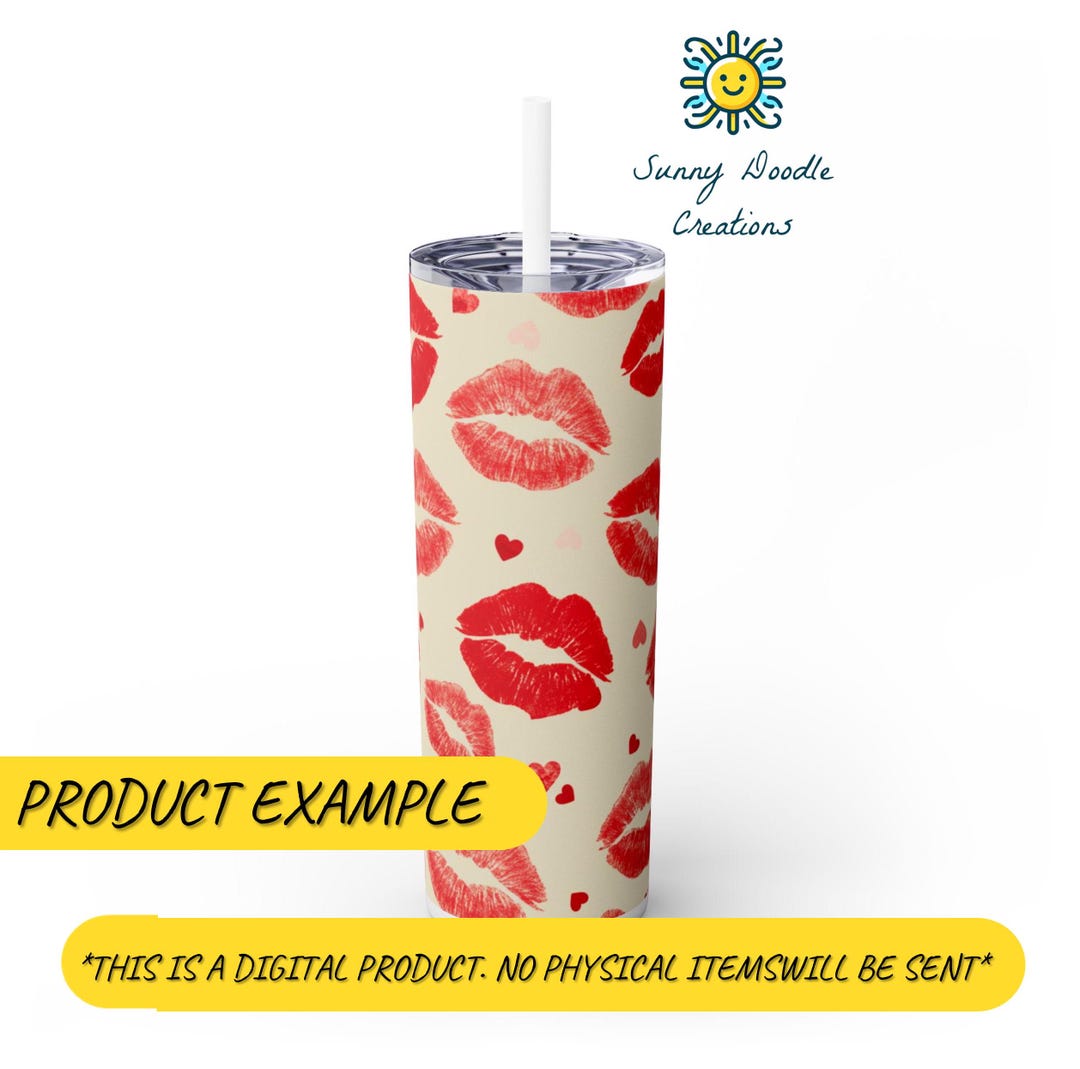 Red Lips Kisses and Hearts Love Valentines Seamless Pattern 300 DPI ...
