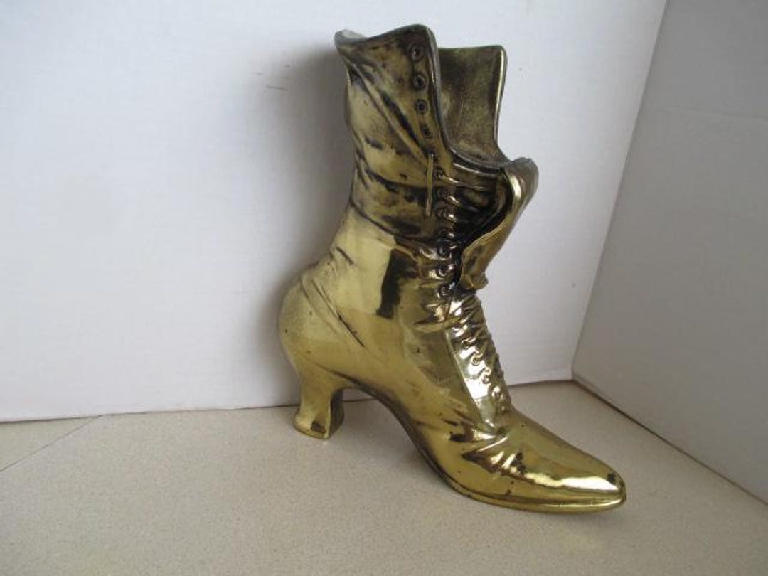 Brass Vintage Boot Container - Etsy