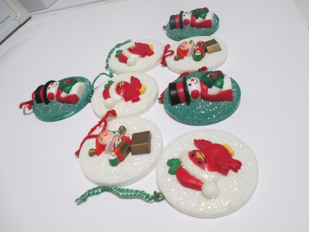 Vintage 1987 Hallmarks Christmas Disk Ornaments - Etsy