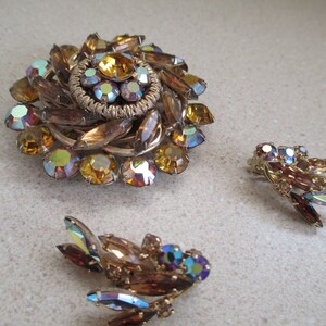 Sherman Signed Brooch and Clip on Earrings - Etsy