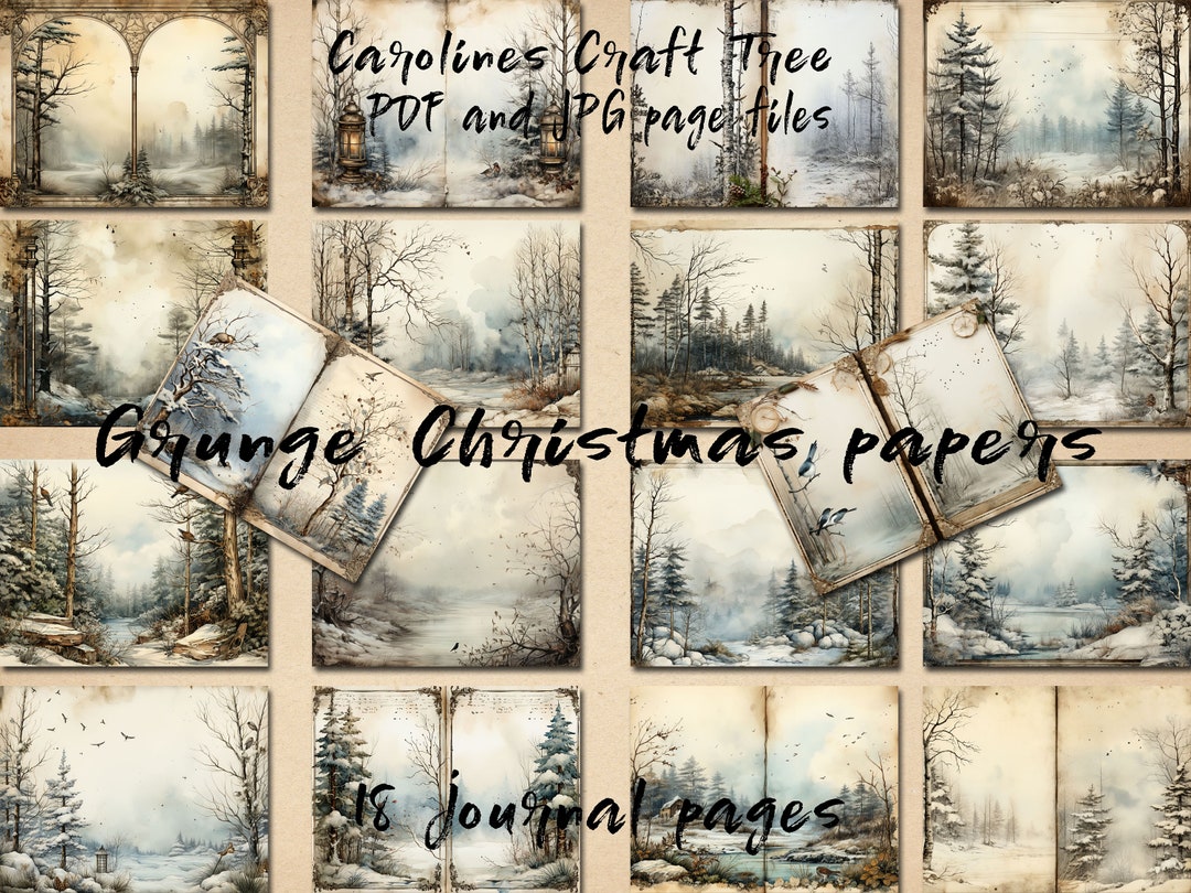 Grungy Christmas Pages, Journaling Set, Instant Download, Ephemera ...