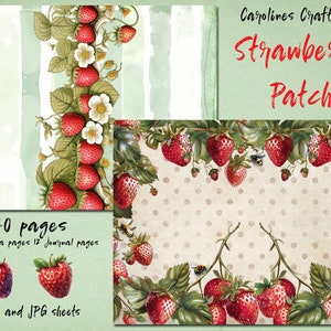 Strawberry Patch Digital Kit Journaling Set, Junk Journal, Instant ...