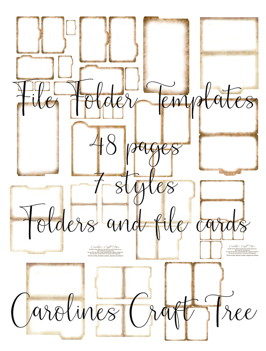 Junk Journal File Folder Template Digital Download, Journaling ...