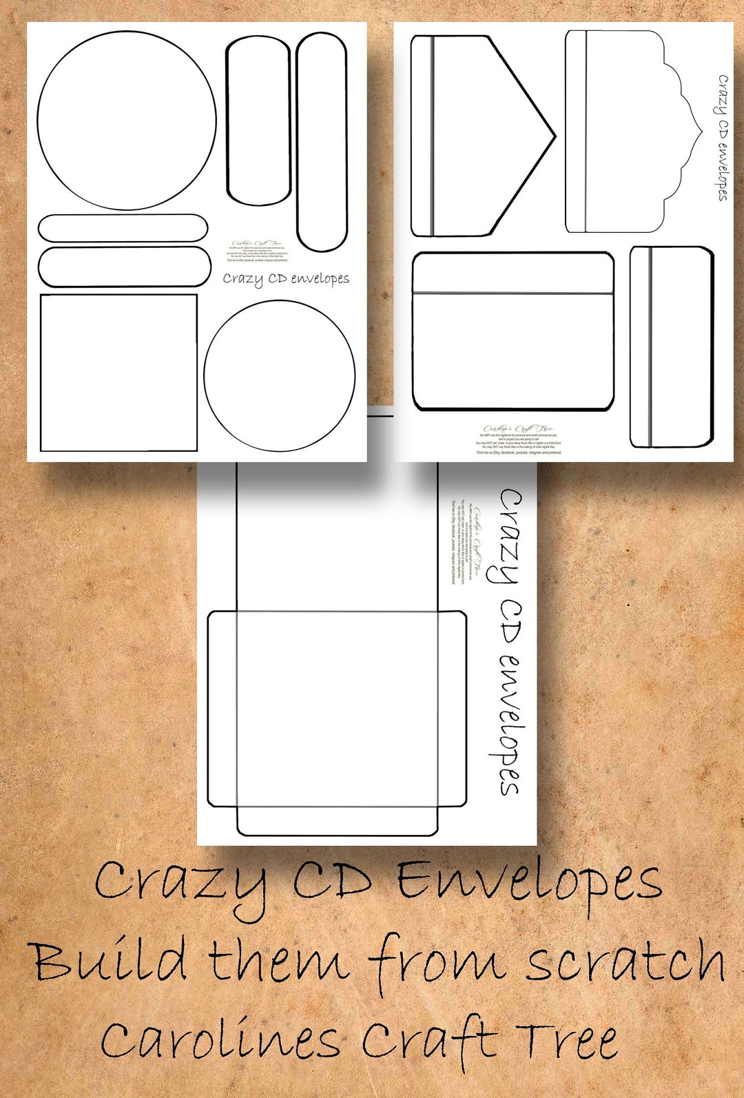 Junk Journal CD Envelope Template Digital Kit Download, Journaling ...