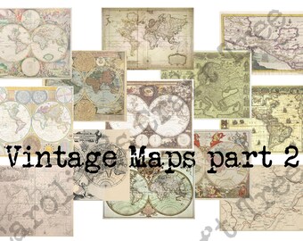 Junk Journal Digital Kit Vintage Maps Printable Pages for Your | Etsy