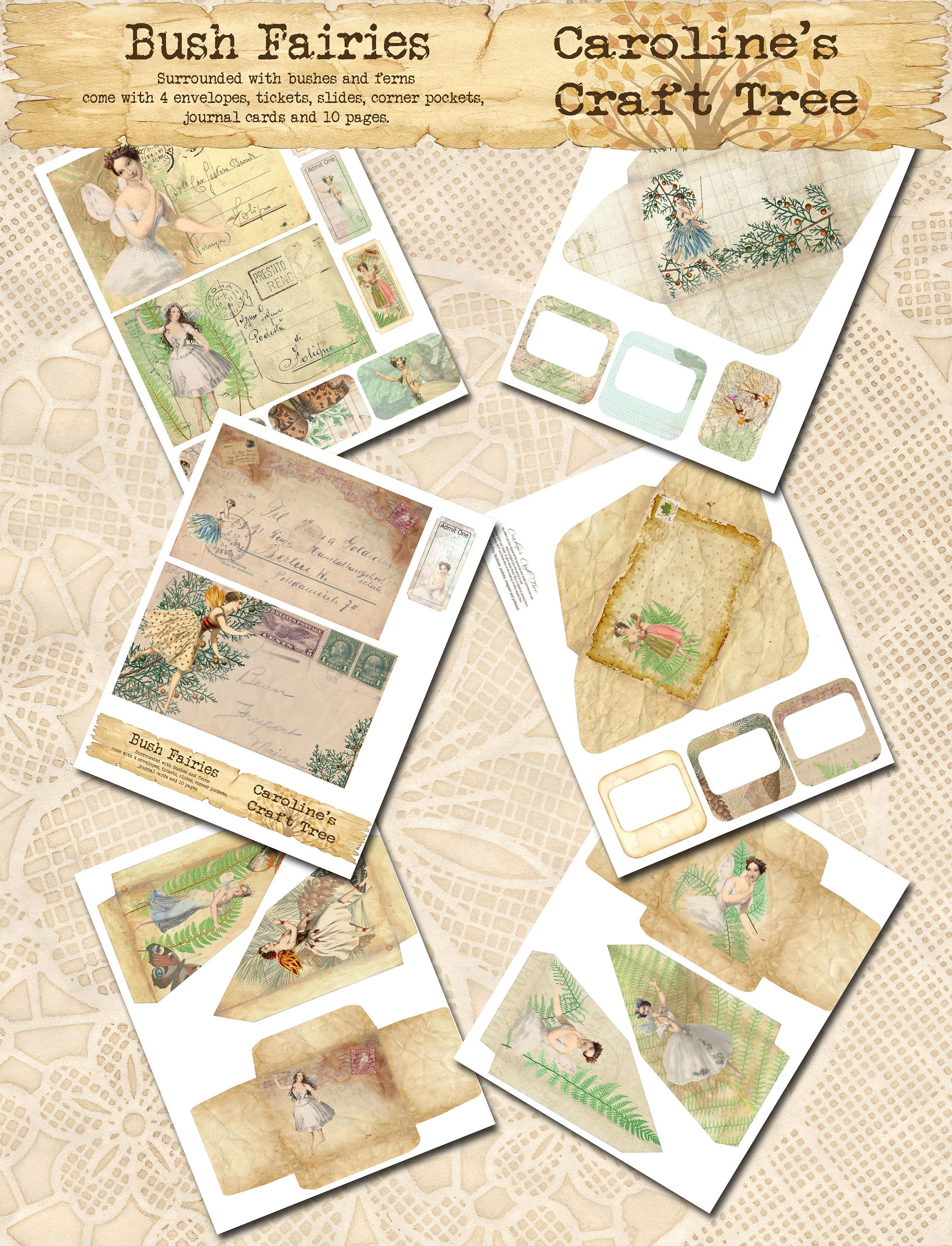 Junk Journal Digital Kit Bush Fairy Journaling Set, Instant Download ...