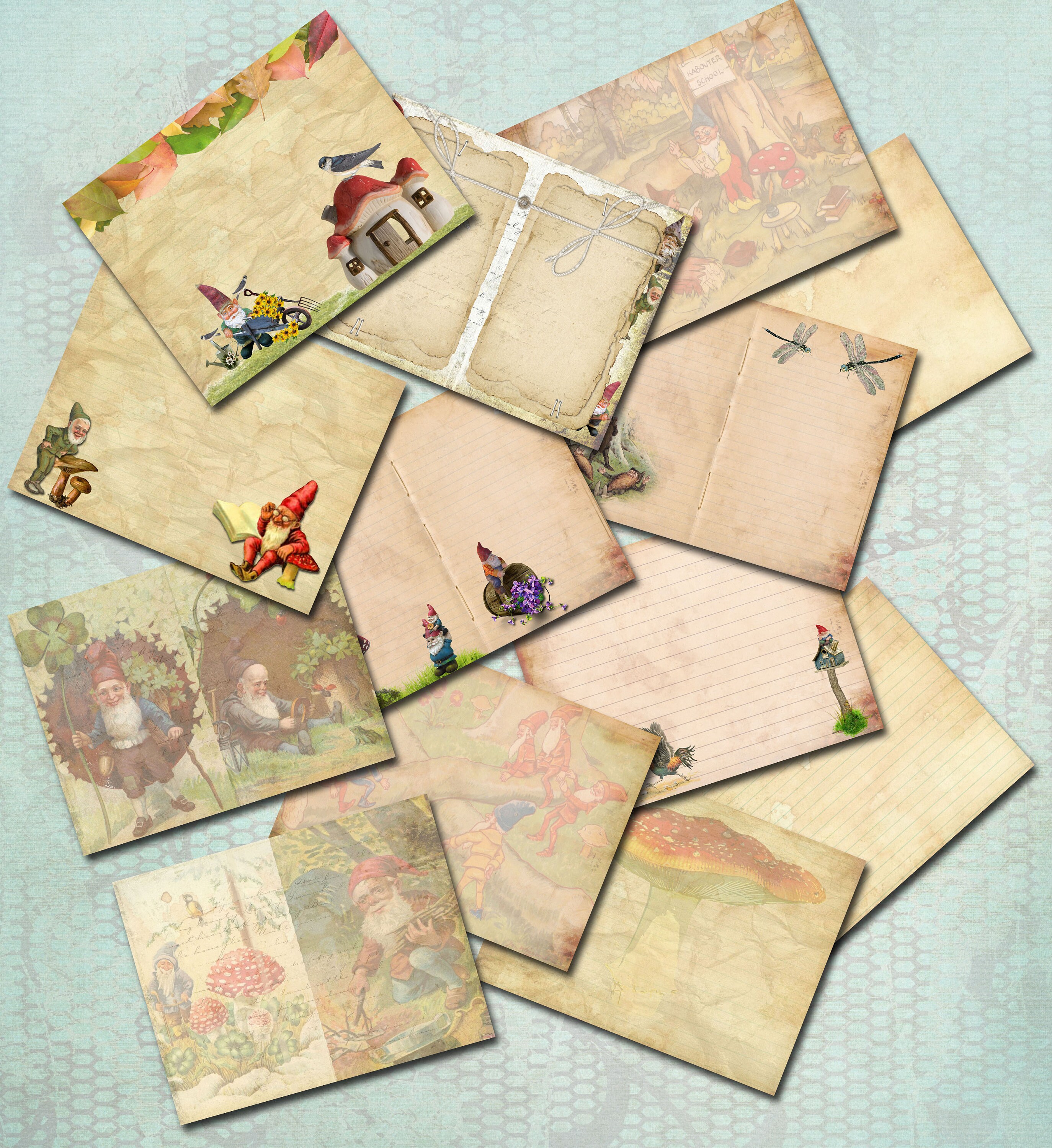 Gnome Digital Journaling Kit Set Instant Download Ephemera | Etsy