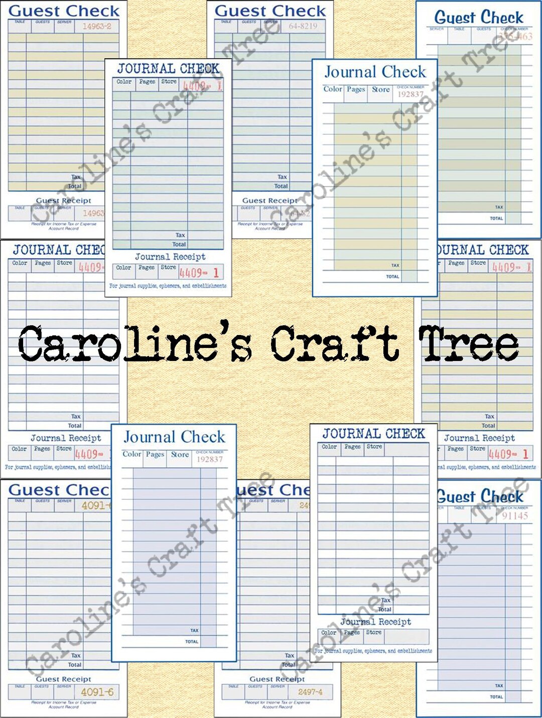 Journal Checks and Guest Journaling Set, Instant Download, Ephemera ...