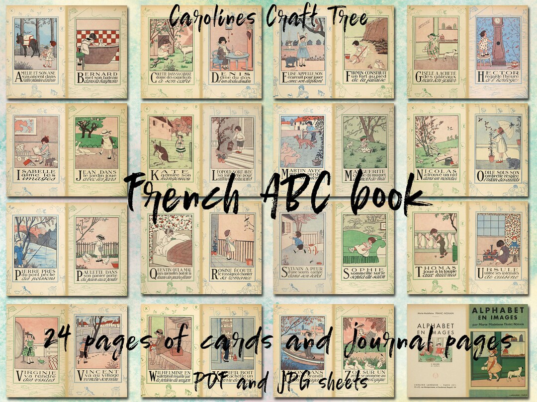 French ABC Childrens Book Printable Ephemera, Alphabets for Junk ...