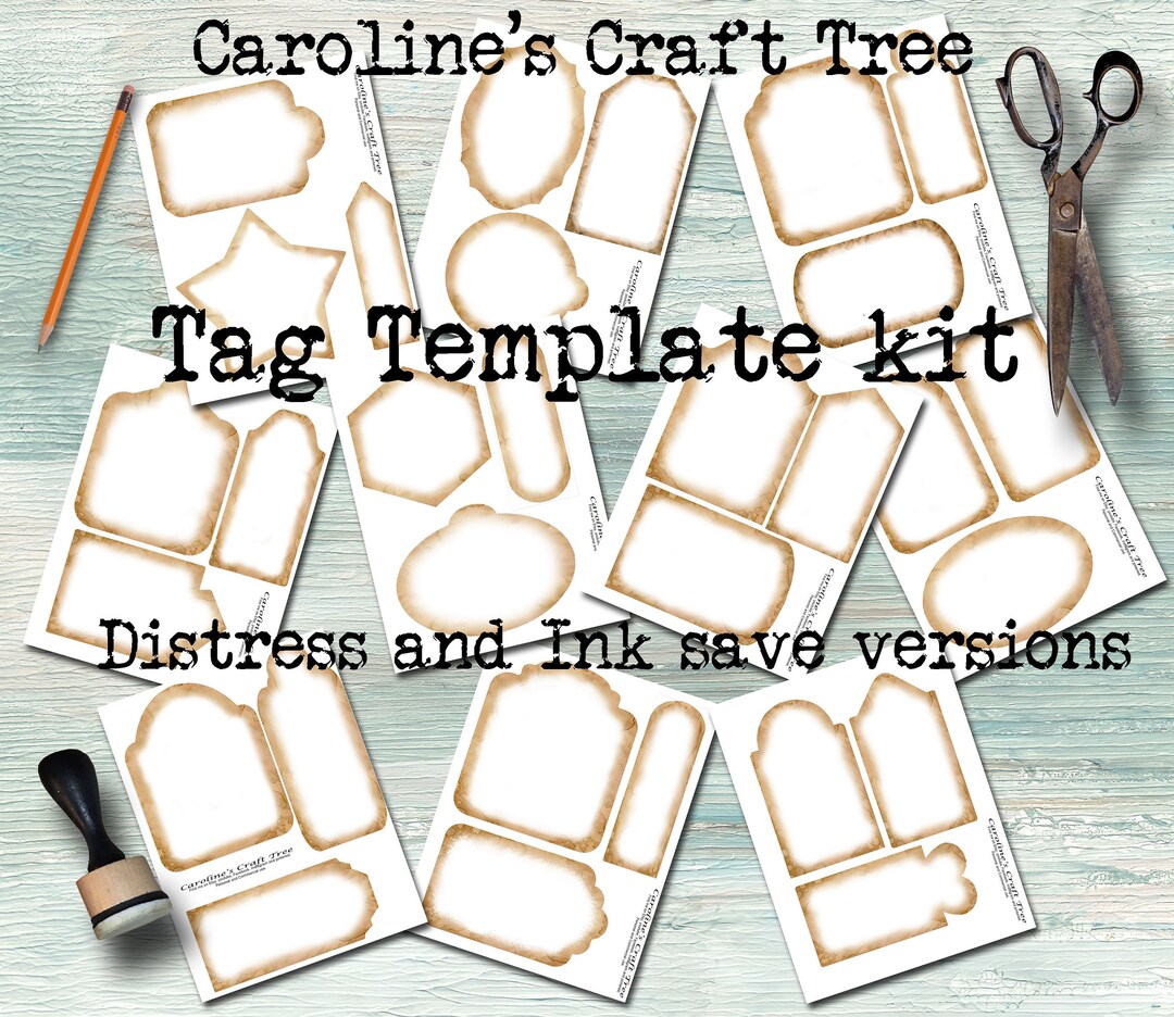 Junk Journal Tag Template Digital Kit Download, Journaling ...
