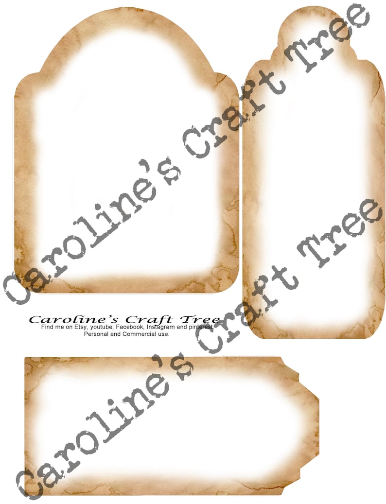 Junk Journal Tag Template Digital Kit Download, Journaling ...