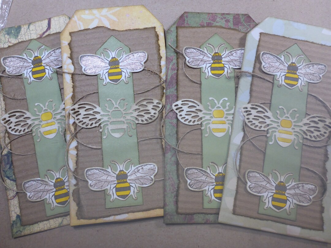 Journal Card Bee Theme Tag Set, Junk Journal, Journaling, Handmade ...