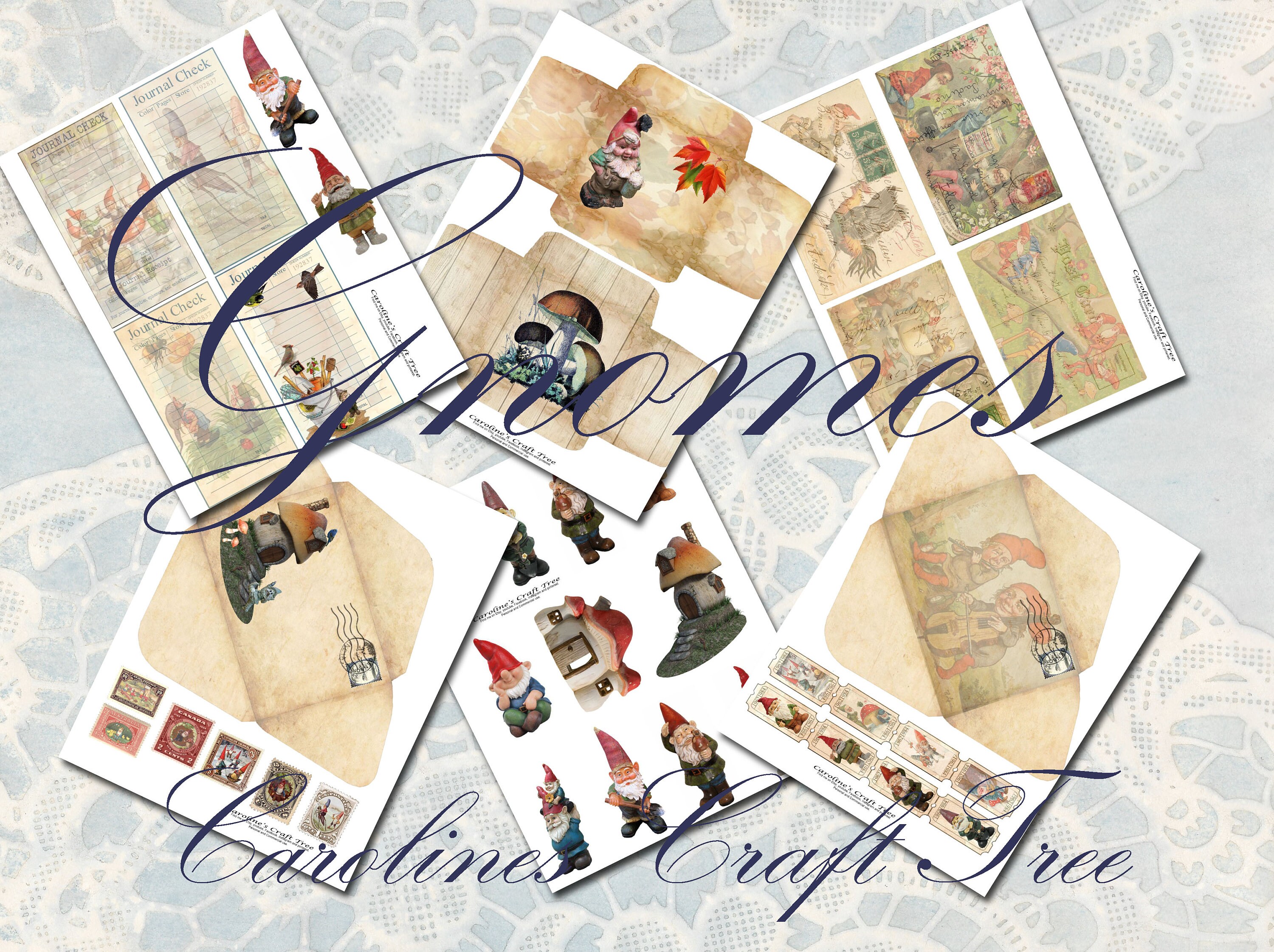 Gnome Digital Journaling Kit Set Instant Download Ephemera | Etsy