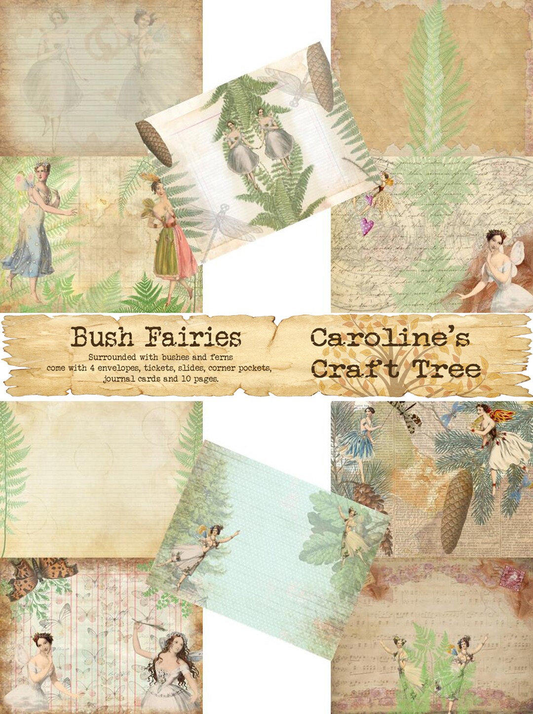 Junk Journal Digital Kit Bush Fairy Journaling Set, Instant Download ...