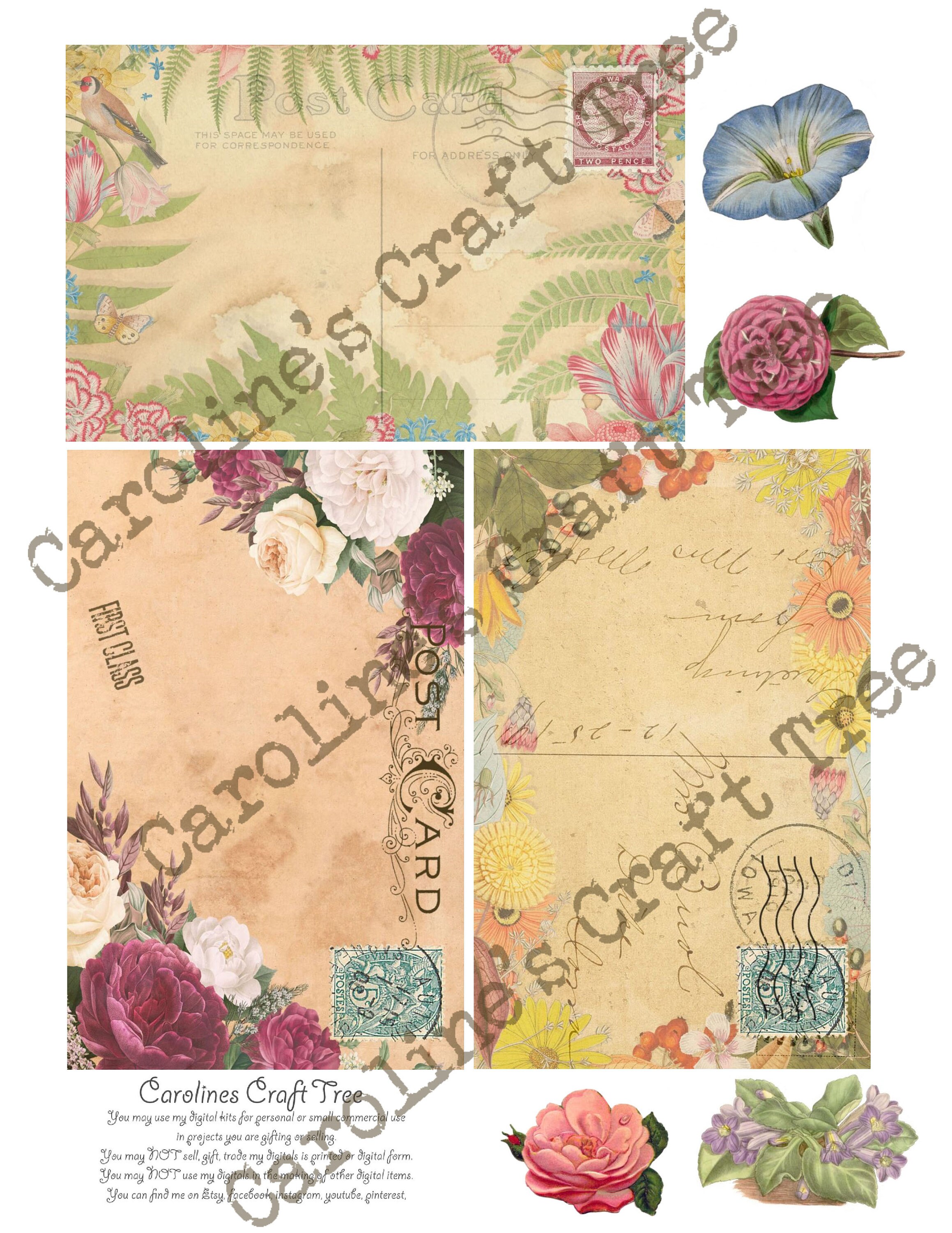 Flower Borders Digital Journaling Kit Set Instant Download - Etsy