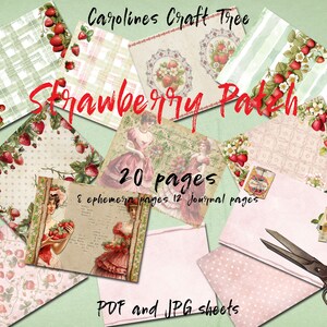 Strawberry Patch Digital Kit Journaling Set, Junk Journal, Instant ...