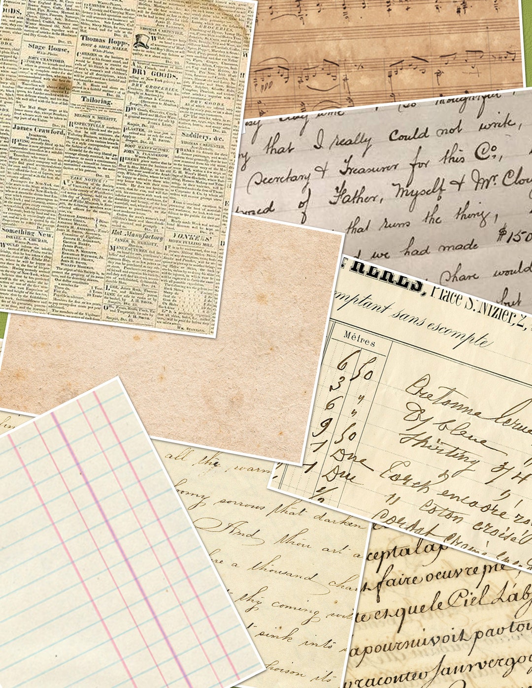 Old Papers Envelope, Digital Download, Printable, Junk Journals ...