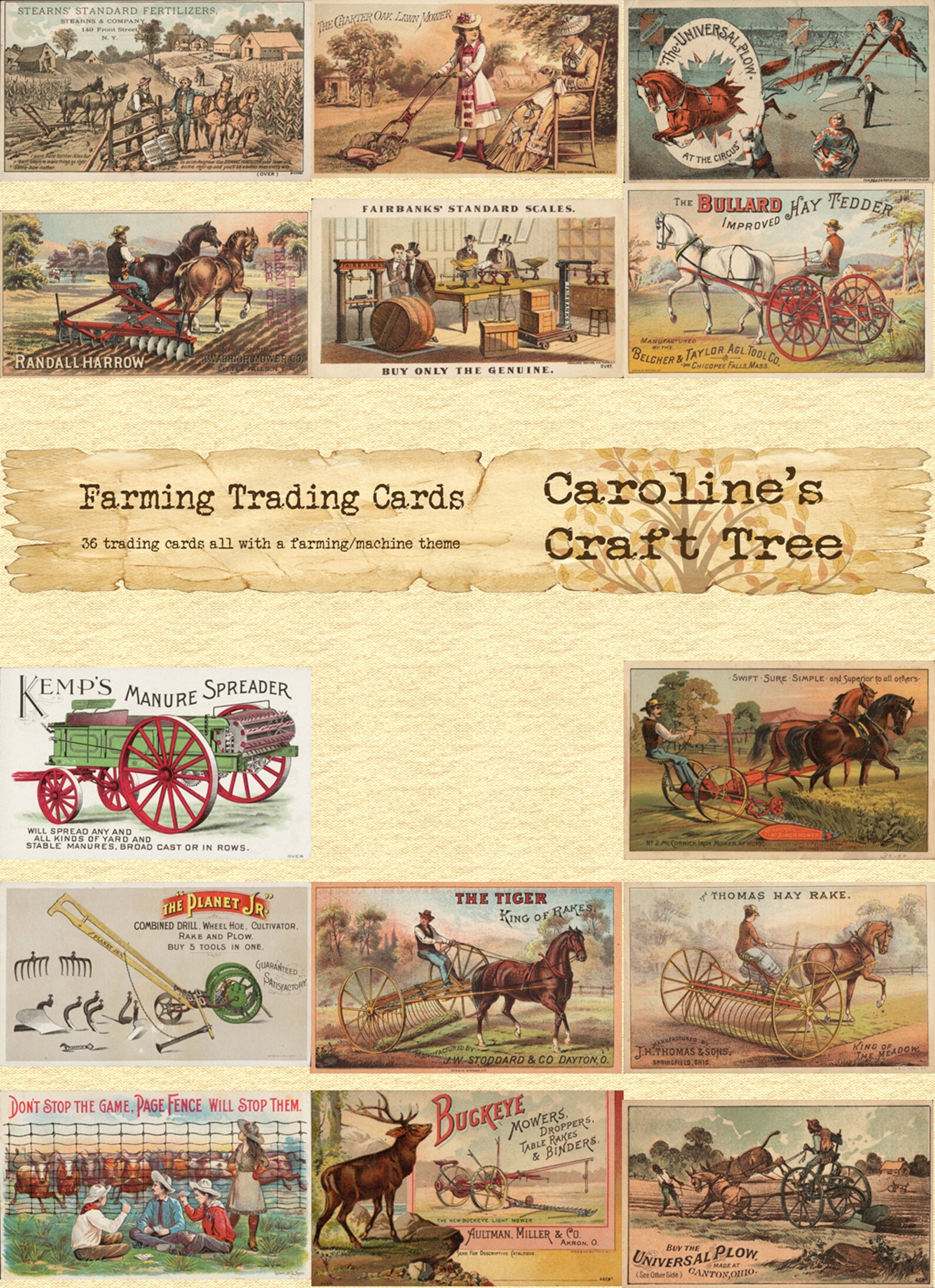 Farming Trading Card Style Journaling Cards Journals Instant - Etsy